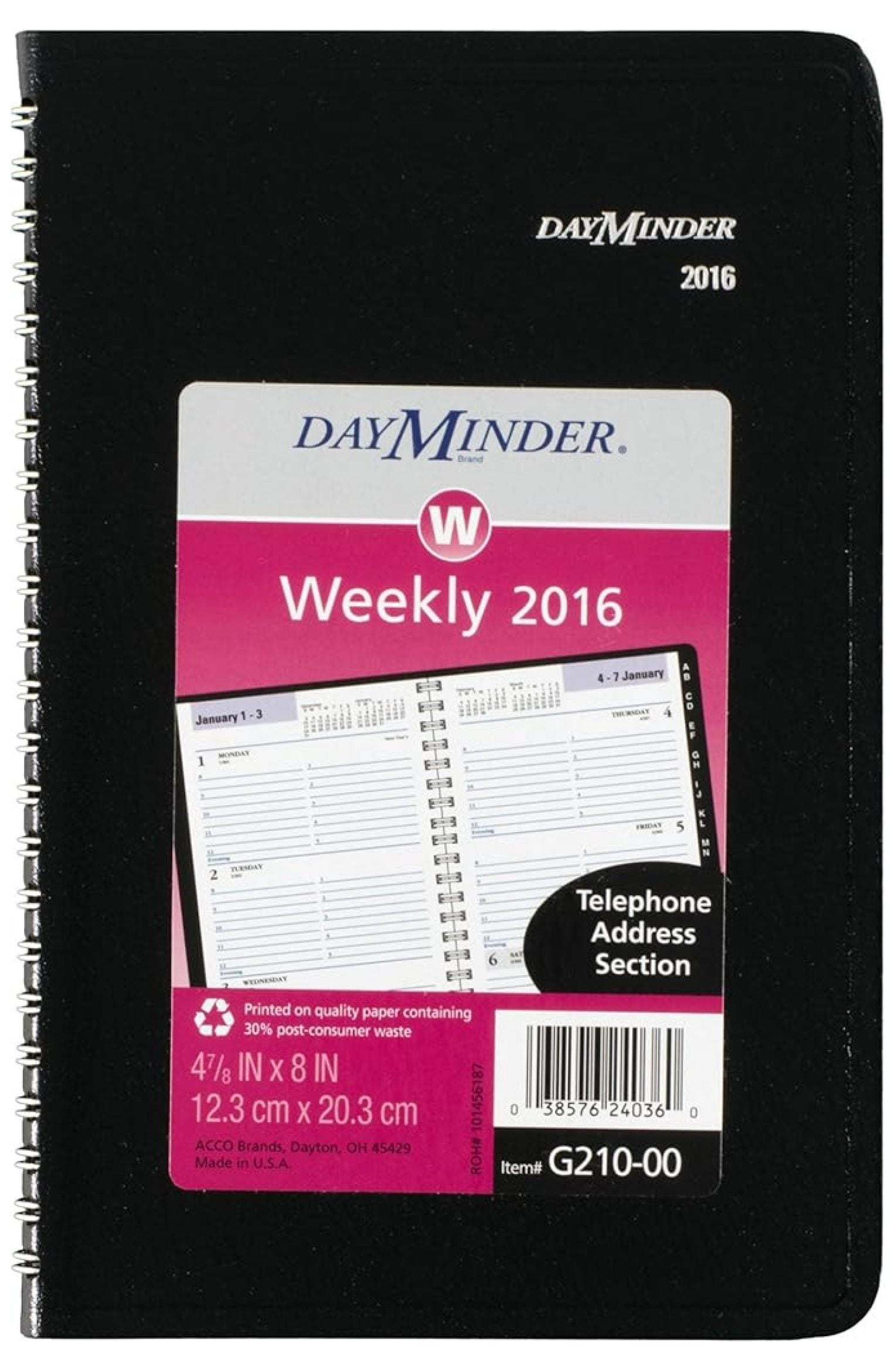 DayMinder Weekly Planner 2016 - Appointment Book - 4-7/8 x 8 Inch ...