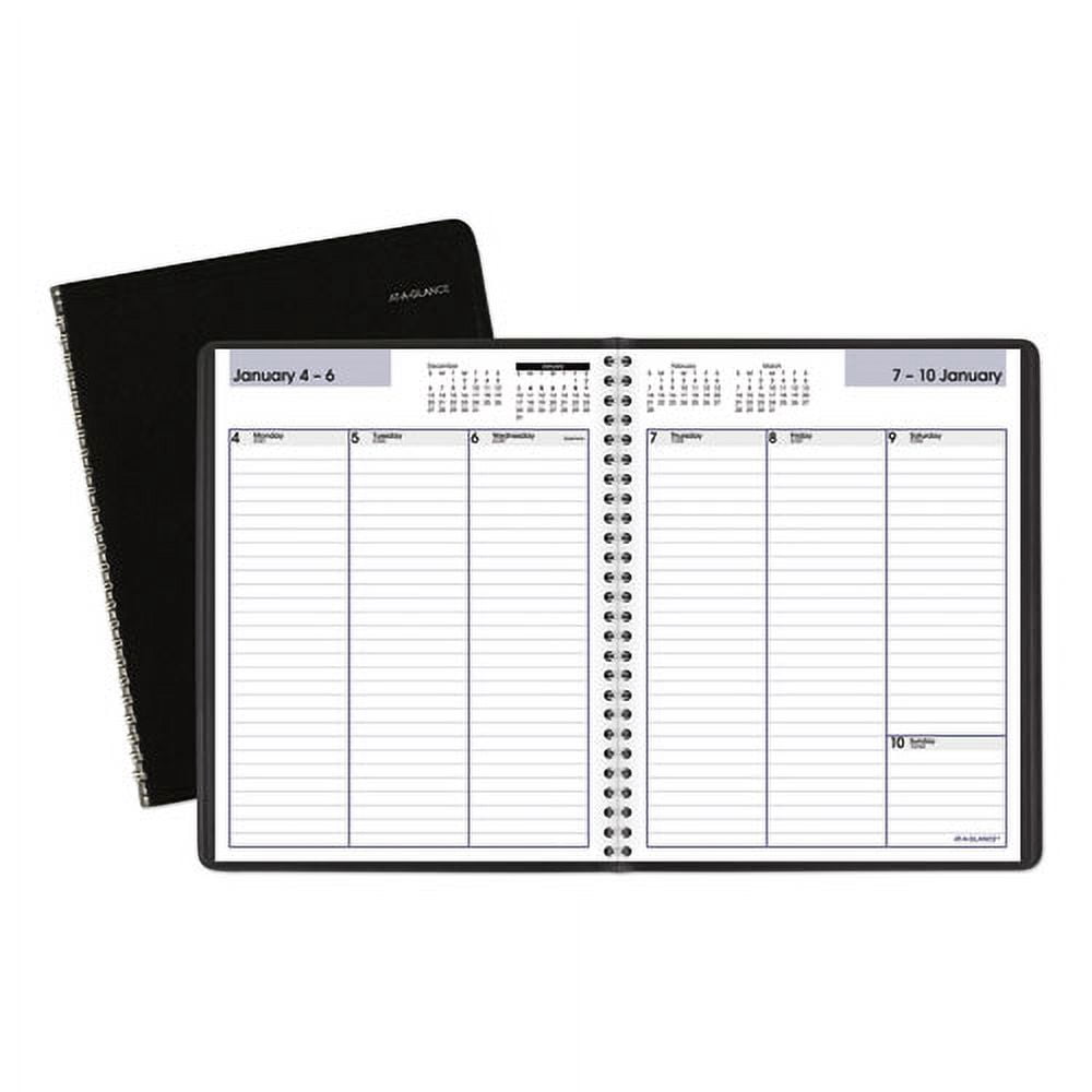 DayMinder Weekly Planner, Vertical-Column Format, 8.75 x 7, Black Cover ...