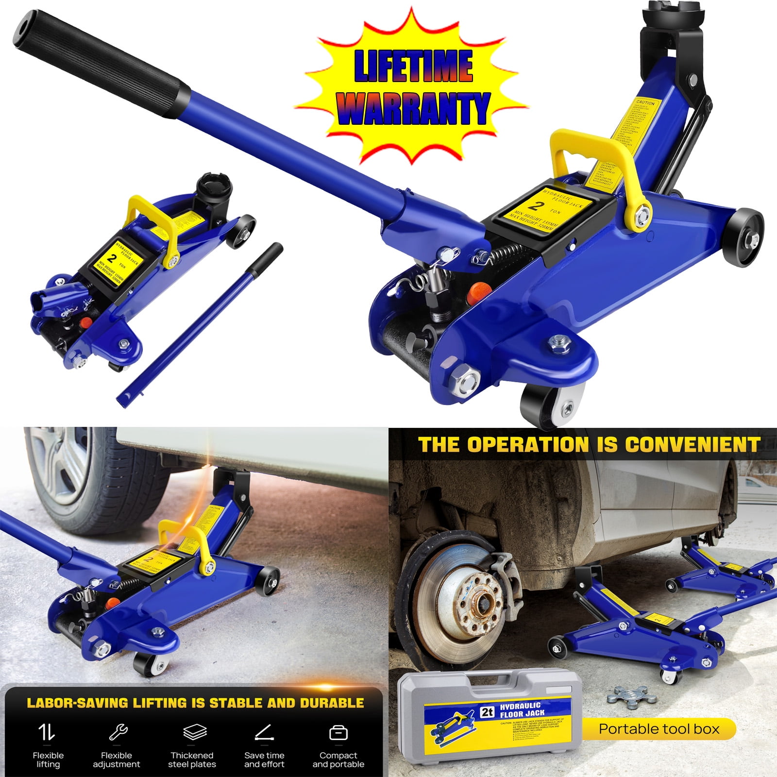 DayPlus 2 Tons Hydraulic Trolley Jack,Crane Lifting Jack Floor Jack ...
