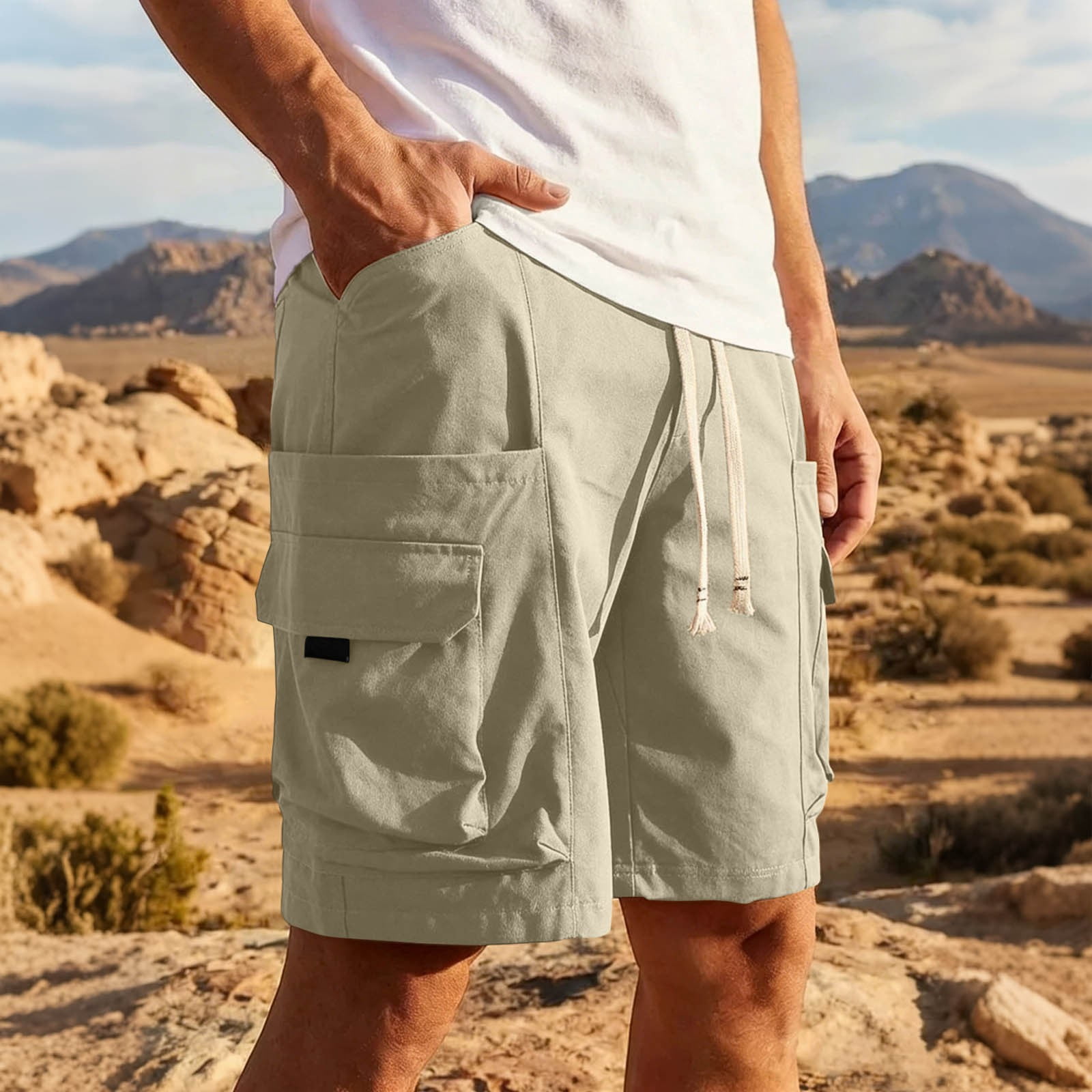 DayScoop Fashion Shorts for Men Solid Color Breeches Casual Summer ...