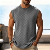 DayScoop Mens Fashion Tank Casual Blouses Solid Color Summer Sleeveless ...
