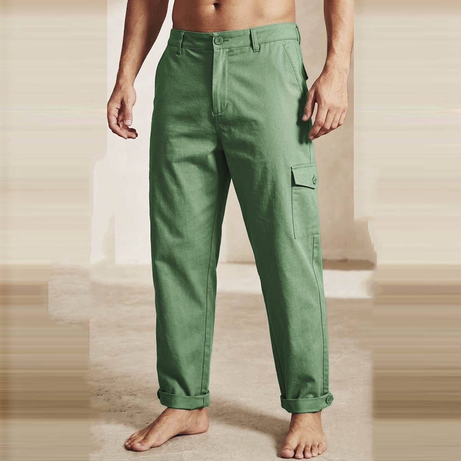 DayScoop Mens Solid Color Pants Summer Trousers Casual Fashion Elastic ...