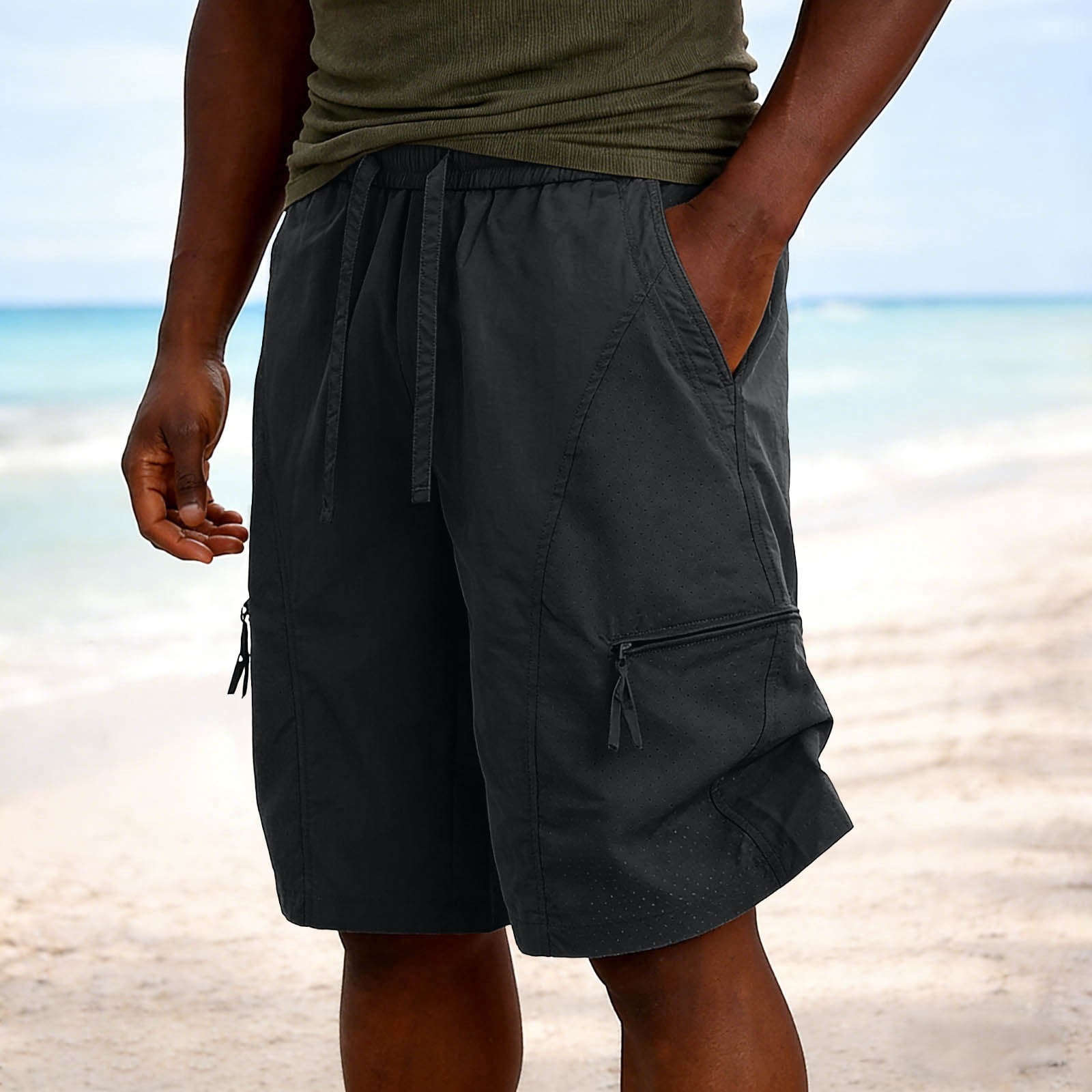 DayScoop Mens Solid Color Shorts Casual Bottoms Summer Fashion Sports ...