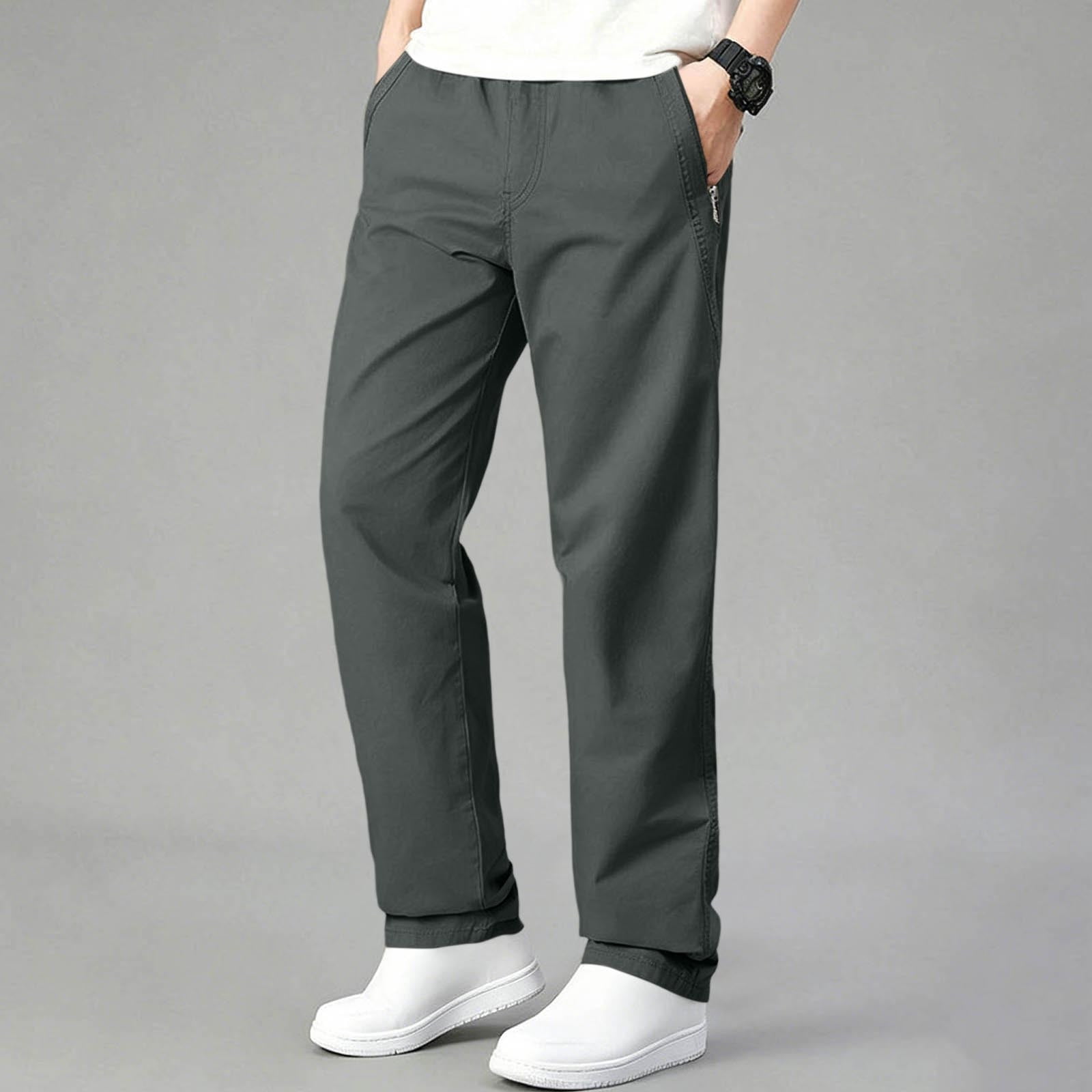 DayScoop Solid Color Pants for Men Casual Trousers Summer Fashion ...