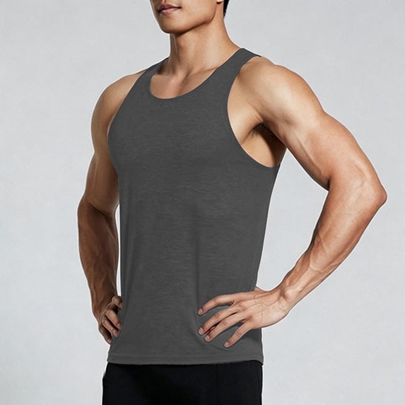 DayScoop Solid Color Tank Topss for Men Fashion Blouses Summer Casual ...