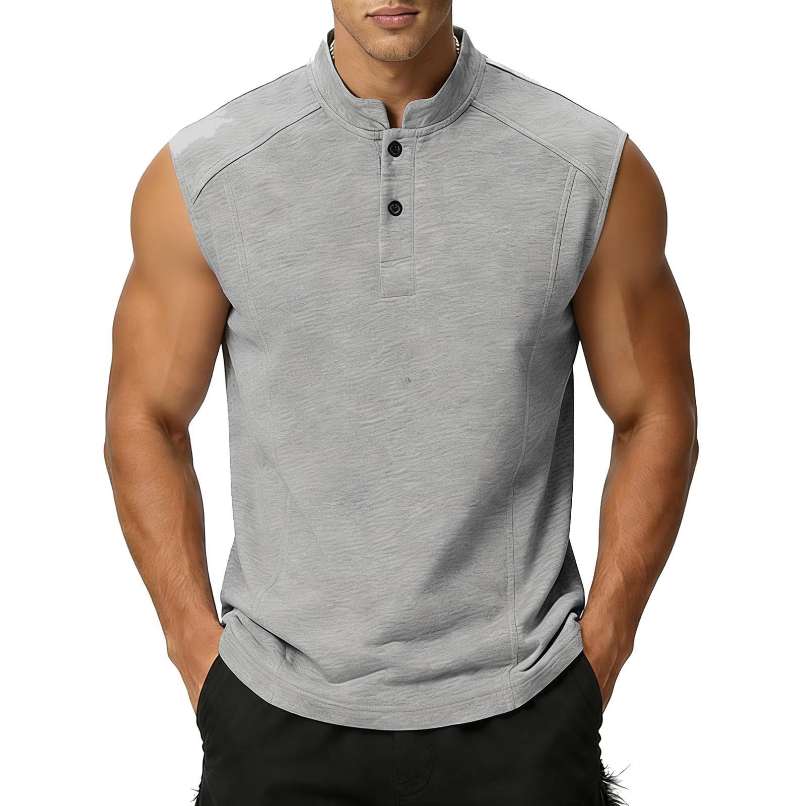 DayScoop Summer Tank Topss for Men Fashion Blouses Casual Solid Color ...
