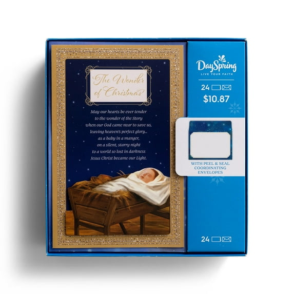 DaySpring 24 Inspirational Christmas Boxed Cards, Jesus in manger, The ...