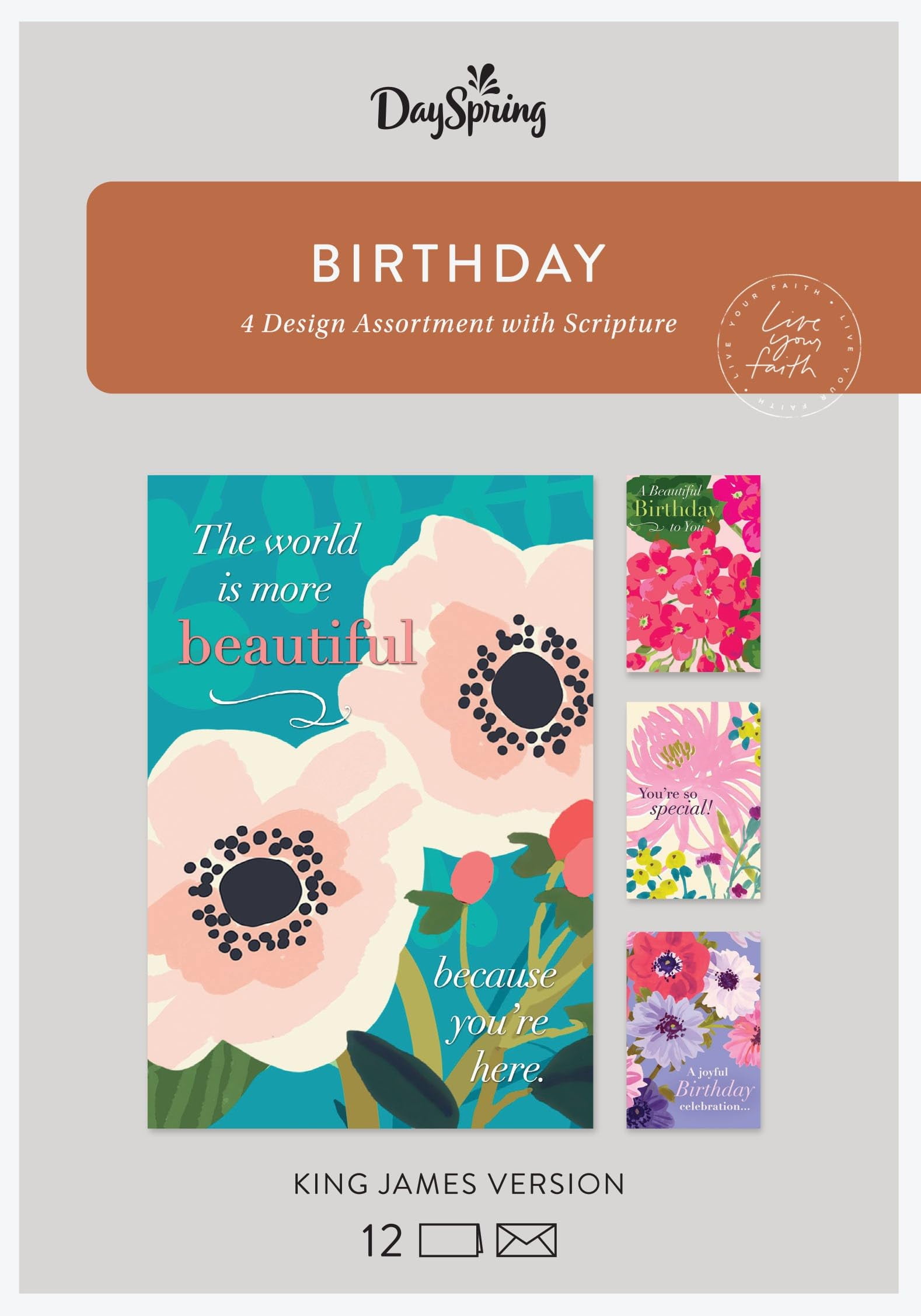 DaySpring - Beautiful Birthday - 4 SMRDesign Assortment with Scripture ...