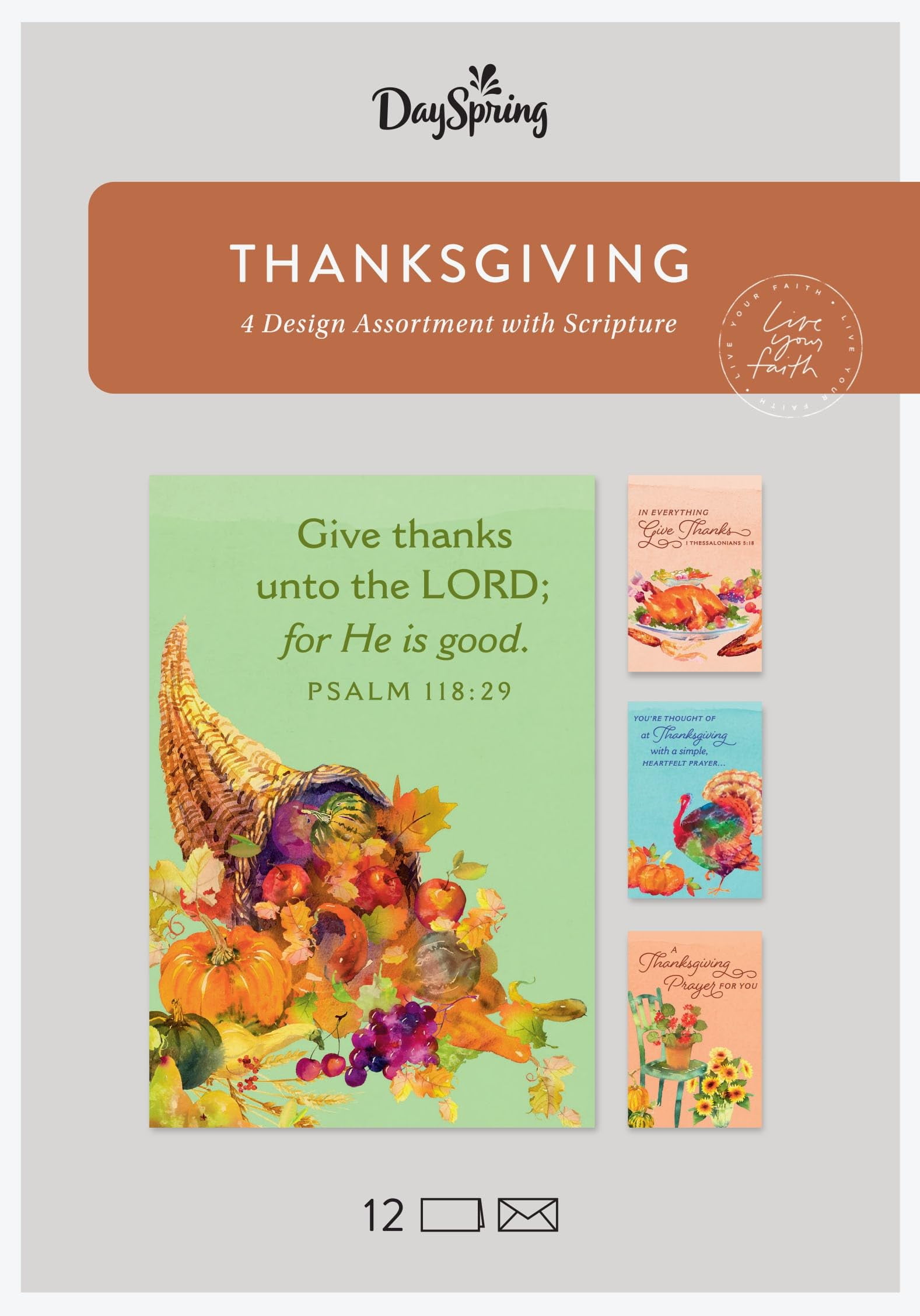 DaySpring - Give Thanks Unto the Lord - 4 Design Assortment with ...