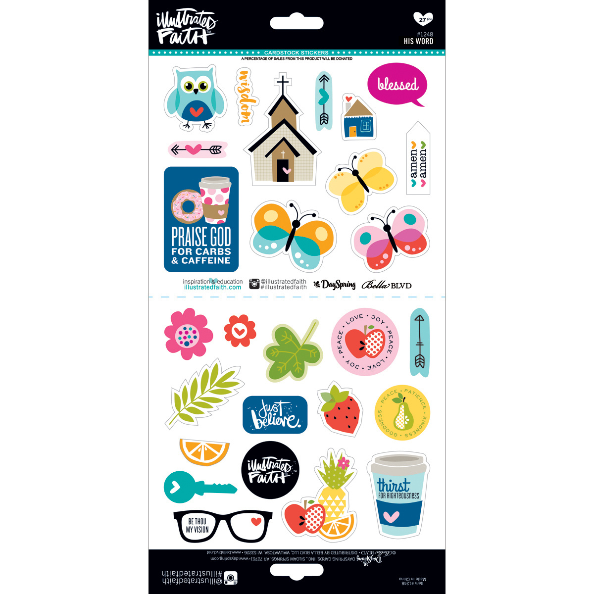 DaySpring - Illustrated Faith - 27-Piece His Word Stickers - Walmart.com