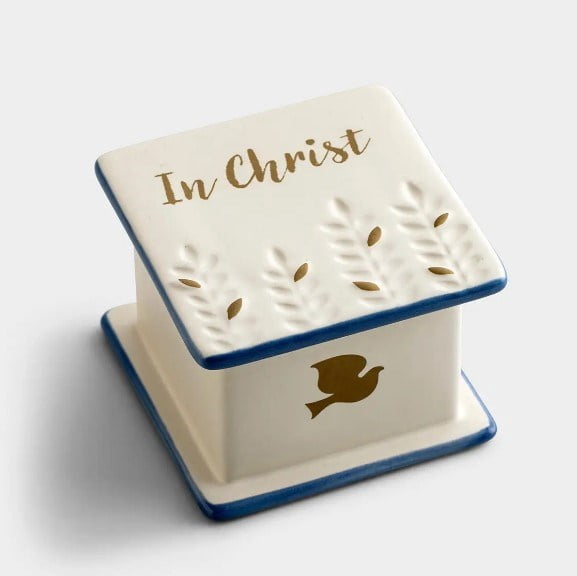 DaySpring - In Christ - Baptism Confirmation Keepsake Ceramic Box, 3" x ...
