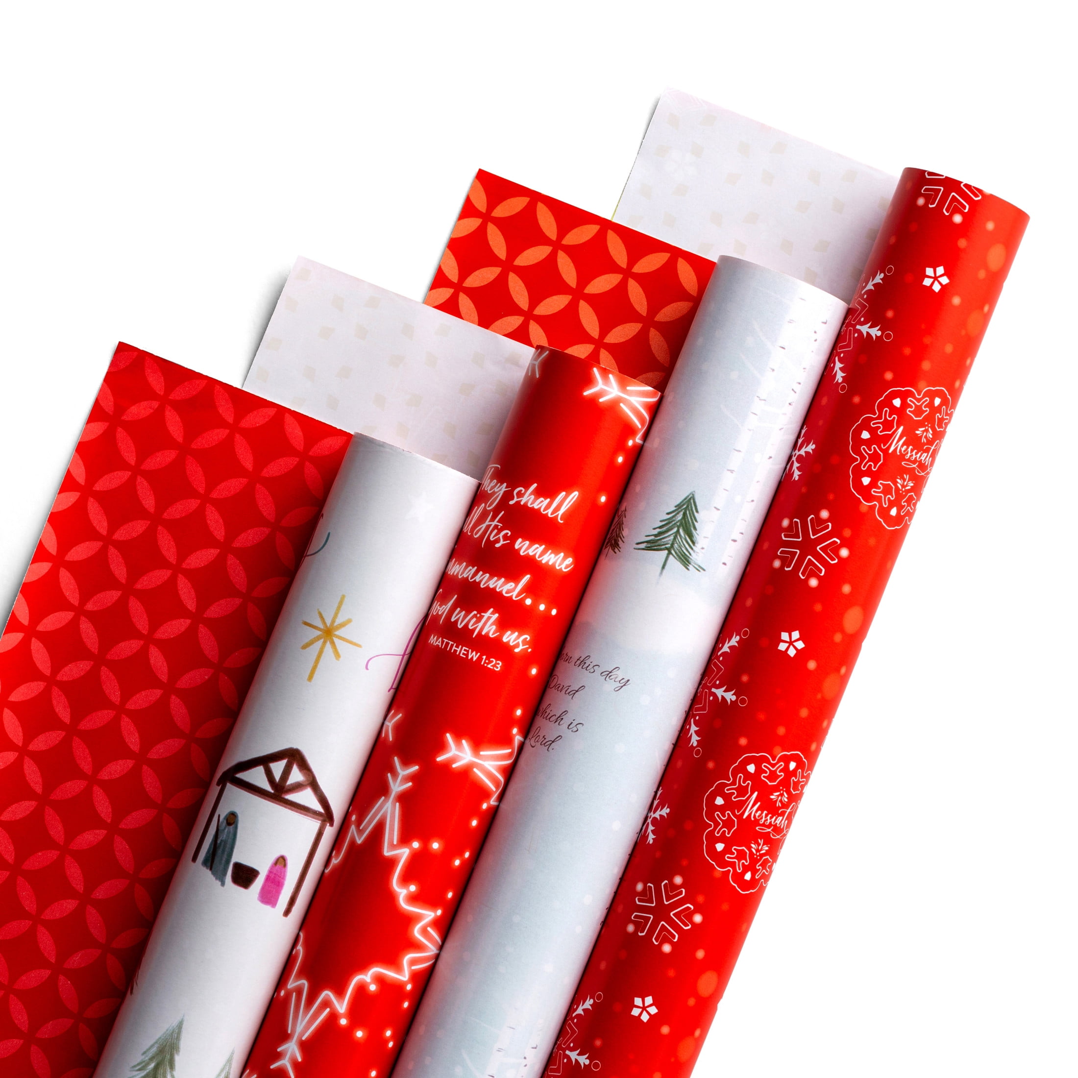 DaySpring - Names of Jesus - 4 Reversible Christmas Wrapping Paper Roll ...