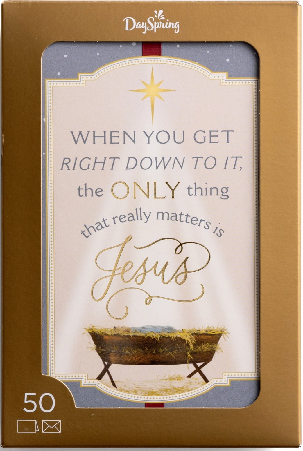 DaySpring - Only Jesus - 50 Pack Faith-Based Religious Christmas Cards ...
