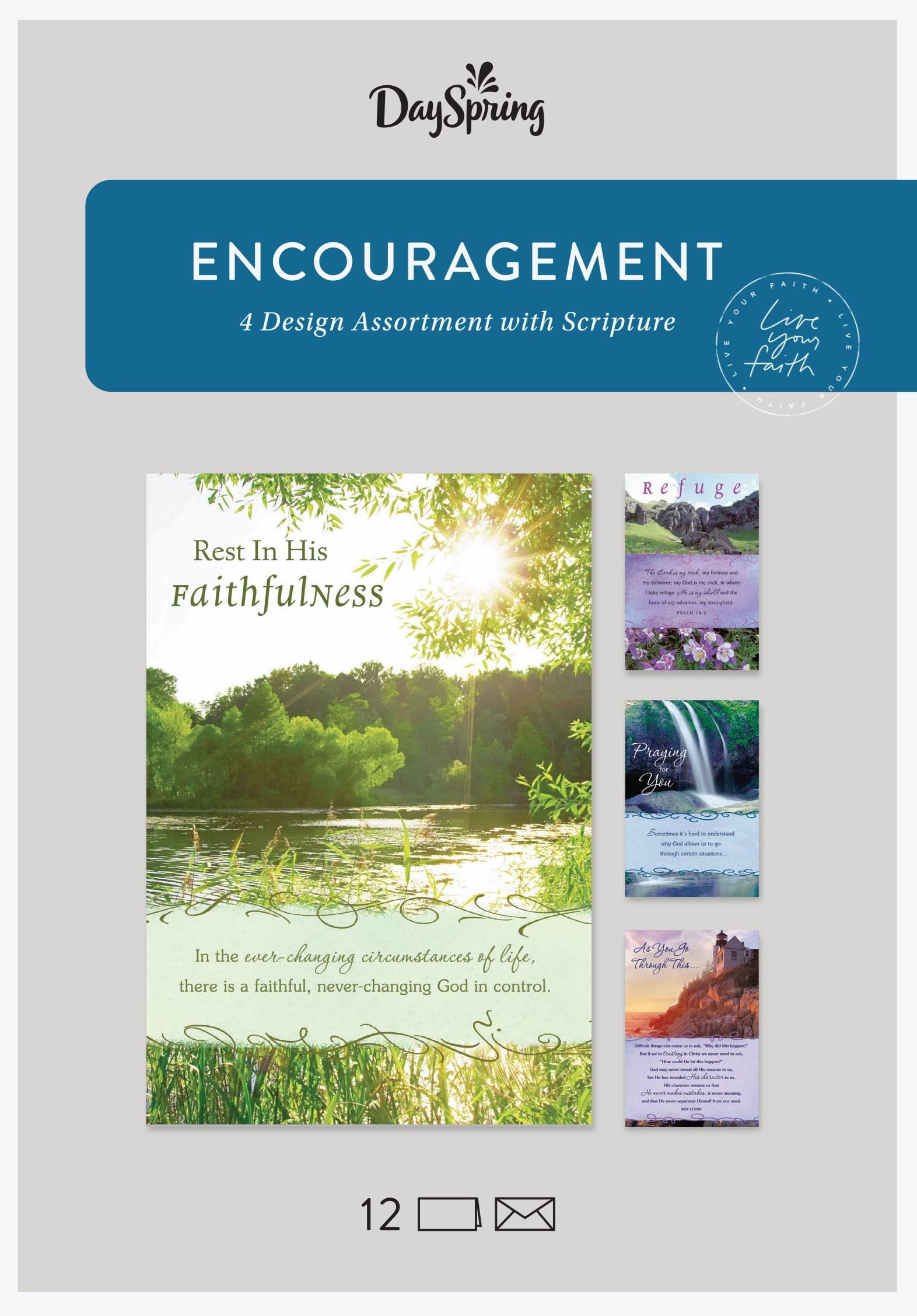 DaySpring - Rest in His Faithfulness - 4 Design Assortment with ...