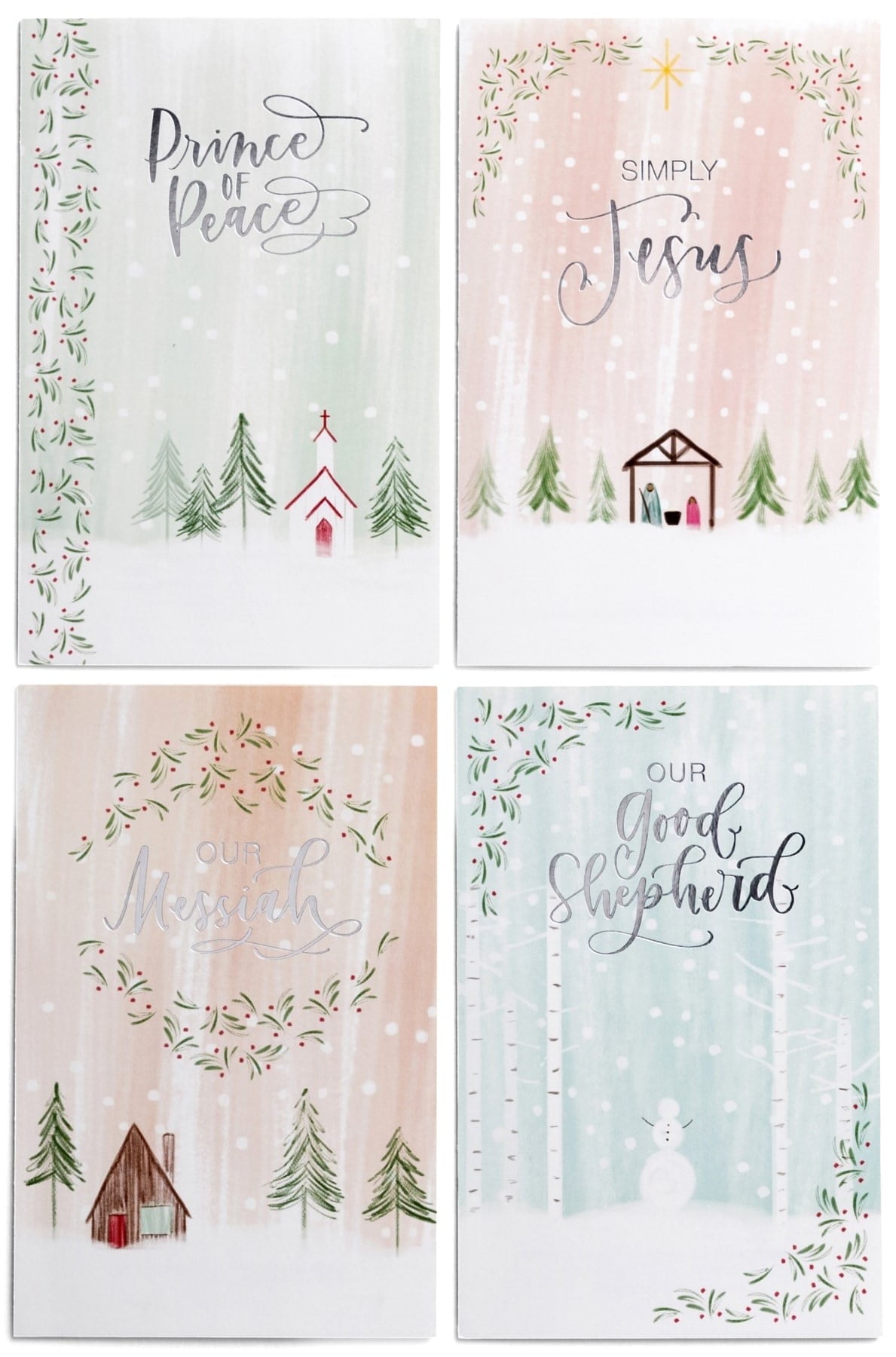 DaySpring - Simply Jesus: 60 Assorted Pastel Christian Christmas Cards ...