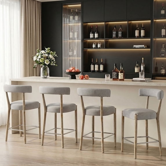 Dayalane 26.5" Counter Height Barstools Set of 4, Mid-Century Modern ...