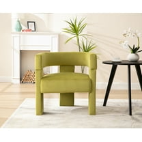 LOCUS BONO Modern Sherpa Accent Chair, Curved Back Arm Chair for Living ...