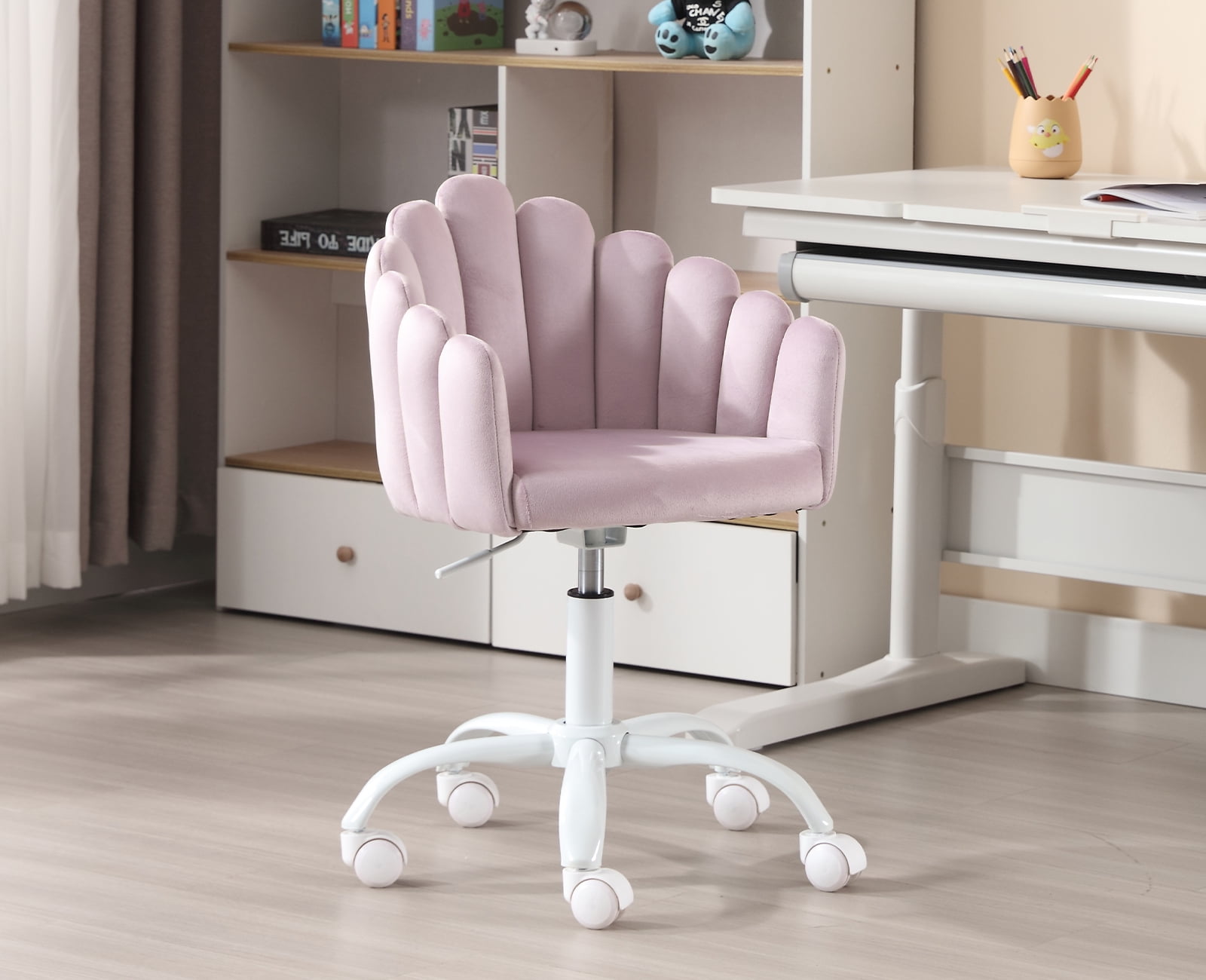 Dayalane Cute Kids Swivel Chair, Velvet Rolling Children Desk Chair ...