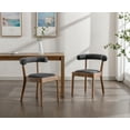 Dayalane Solid Wood Dining Chairs Set of 2, Linen Upholstered, Mid ...