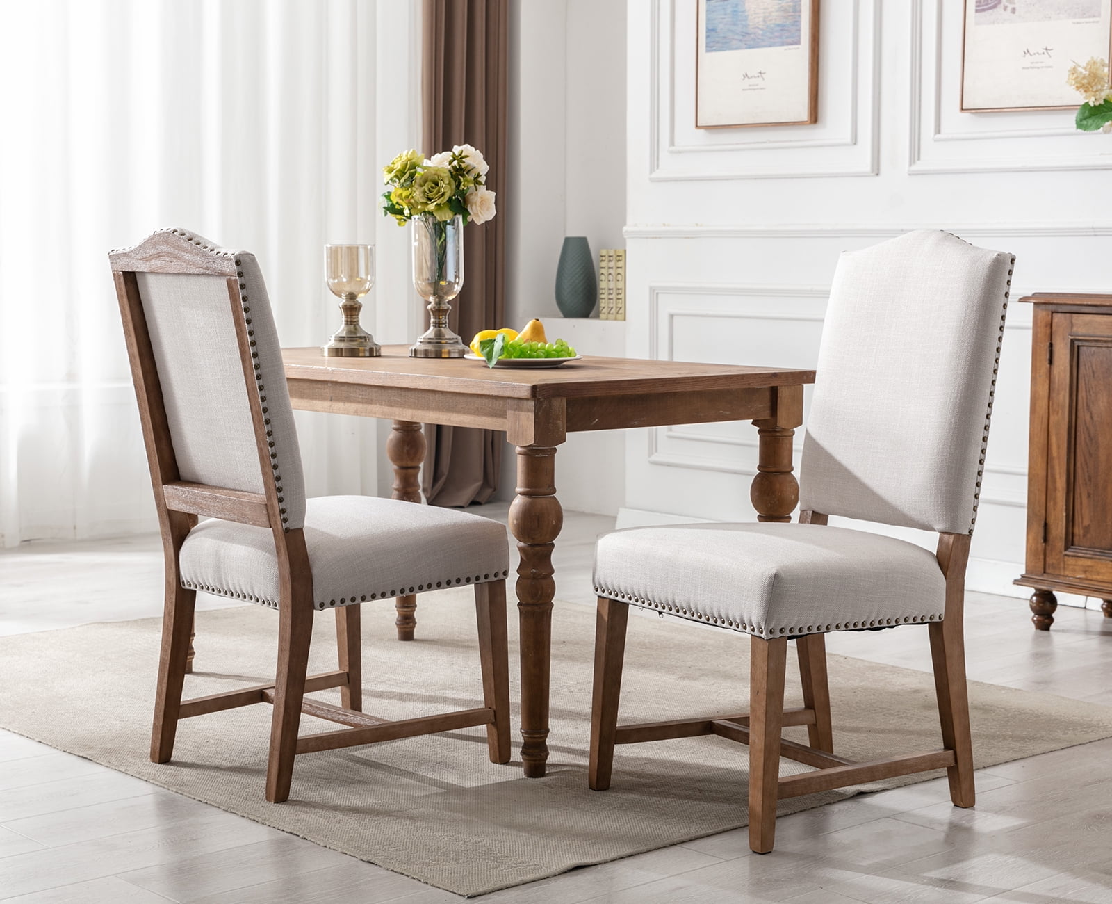 Dayalane Farmhouse Dining Chairs Set of 2, Mid Century Modern Dining ...