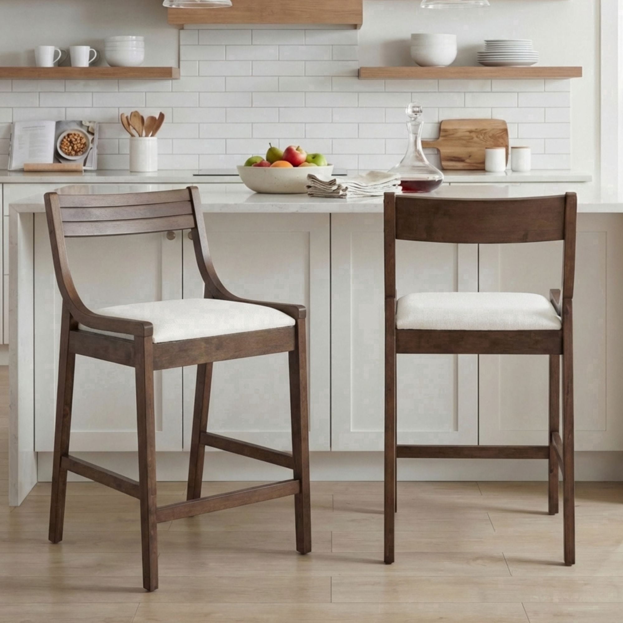 Dayalane Modern Farmhouse Bar Stools Set of 2, 26”Counter Height Bar ...