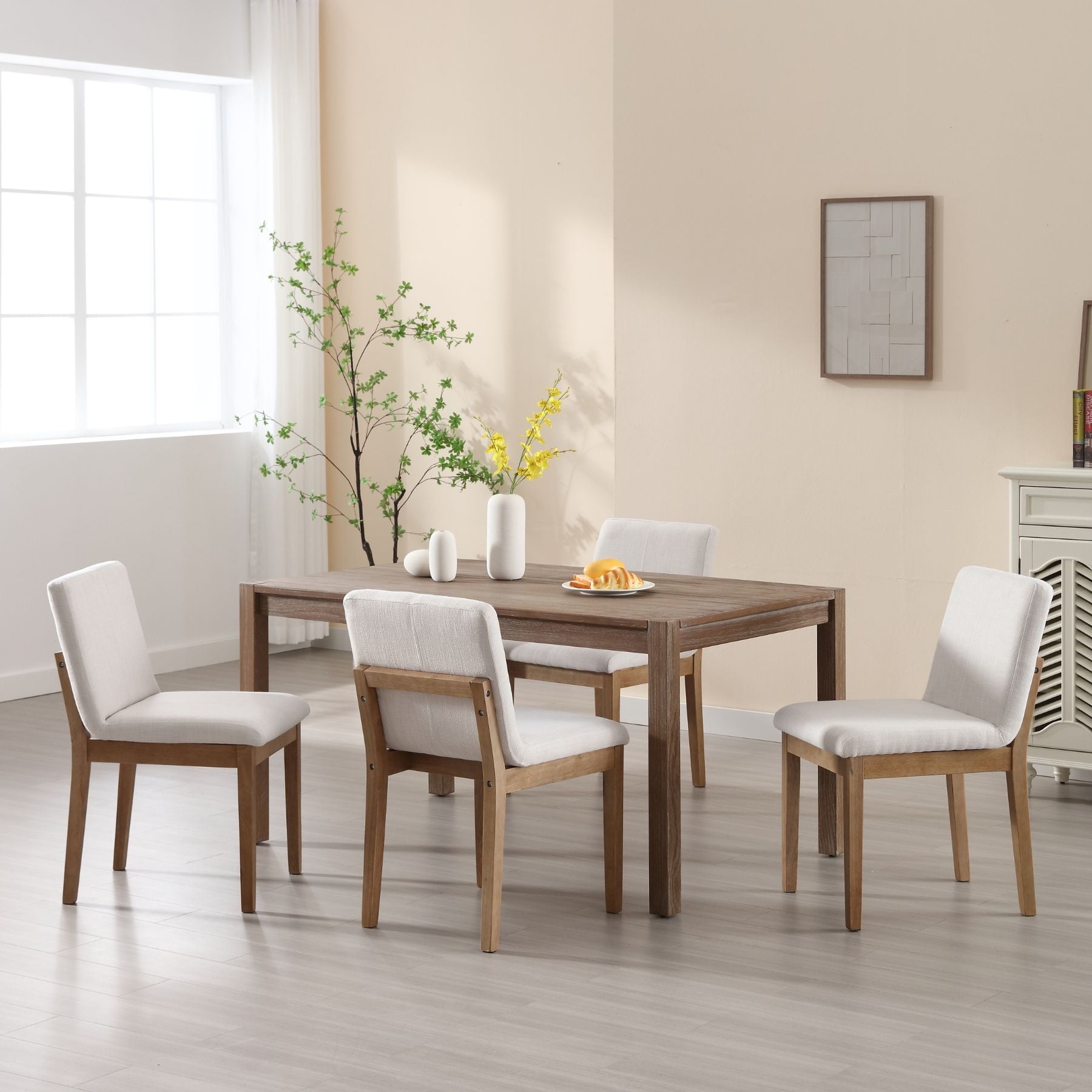 Dayalane Modern Farmhouse Dining Chairs Set of 4,Mid Century ...