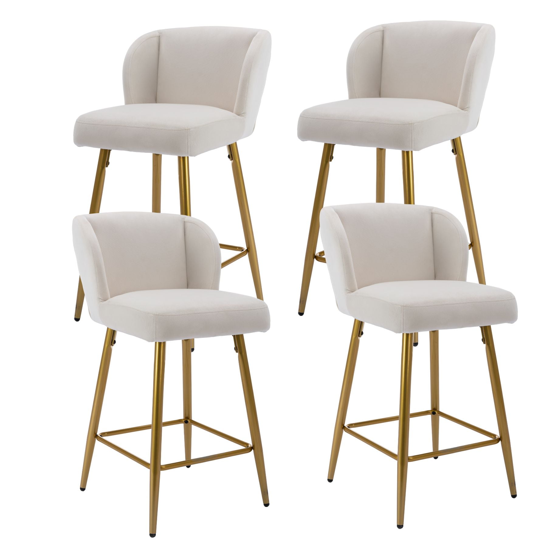 Dayalane Modern Upholstered Counter Height Bar Stools Set of 4, 26 Inch ...
