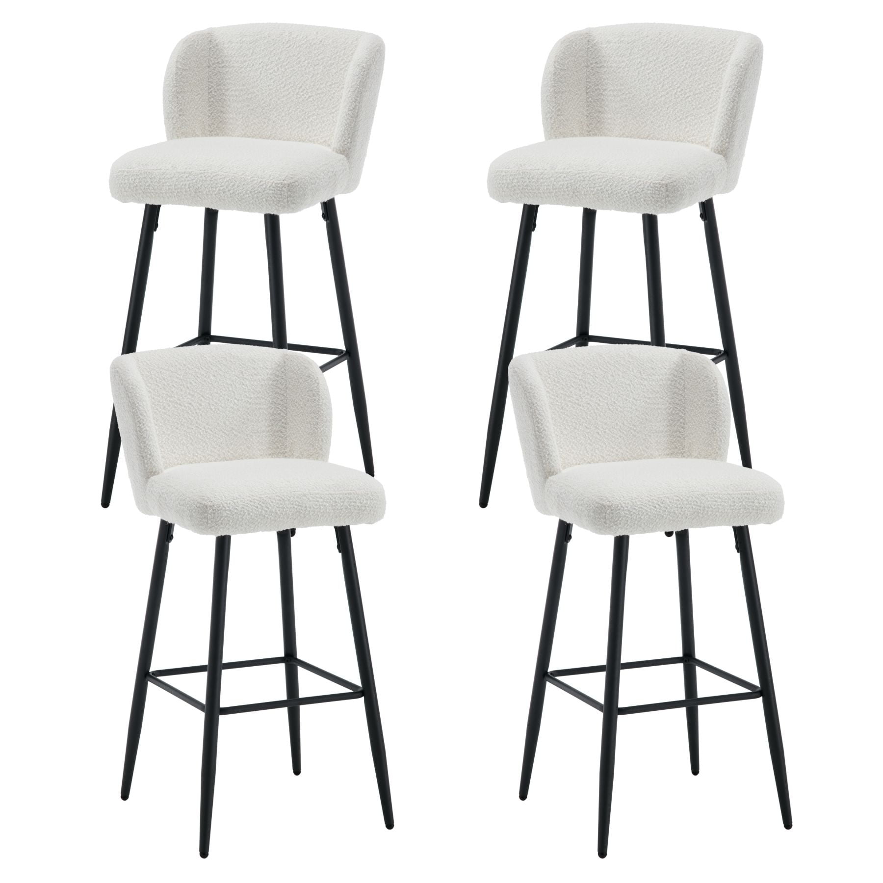 Dayalane Modern Upholstered Counter Height Bar Stools Set of 4, 30 Inch ...
