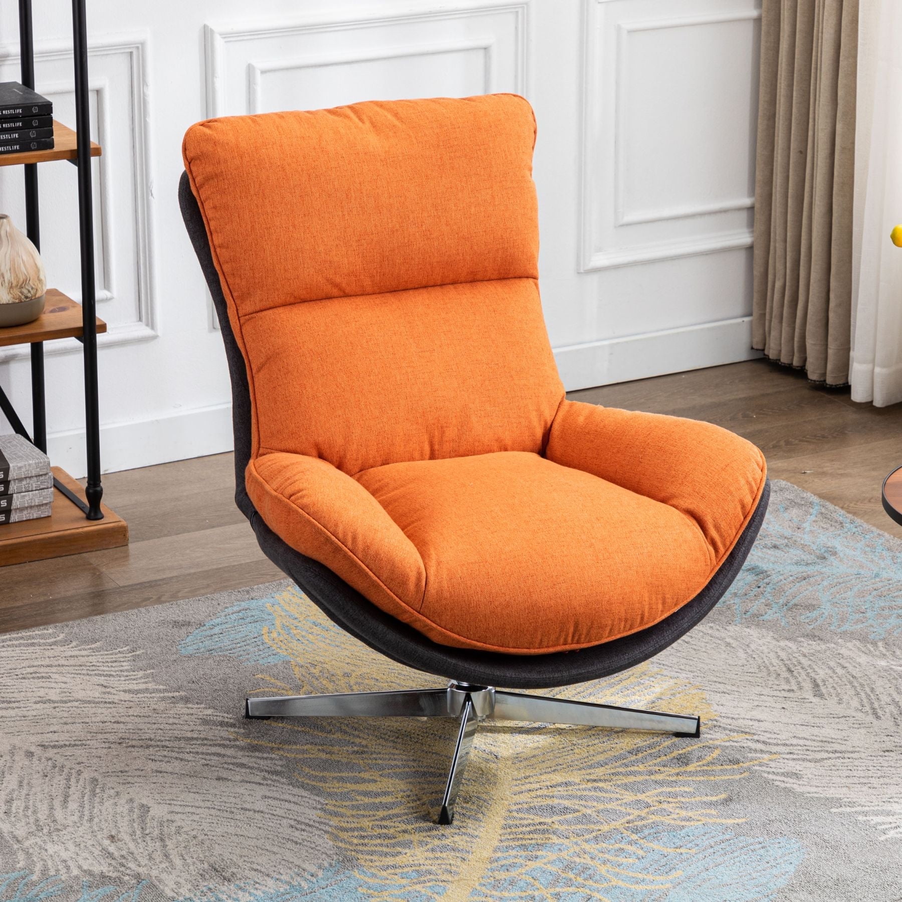 Dayalane Recliner Accent Chair, Linen Upholstered Swivel Lounge Chairs ...