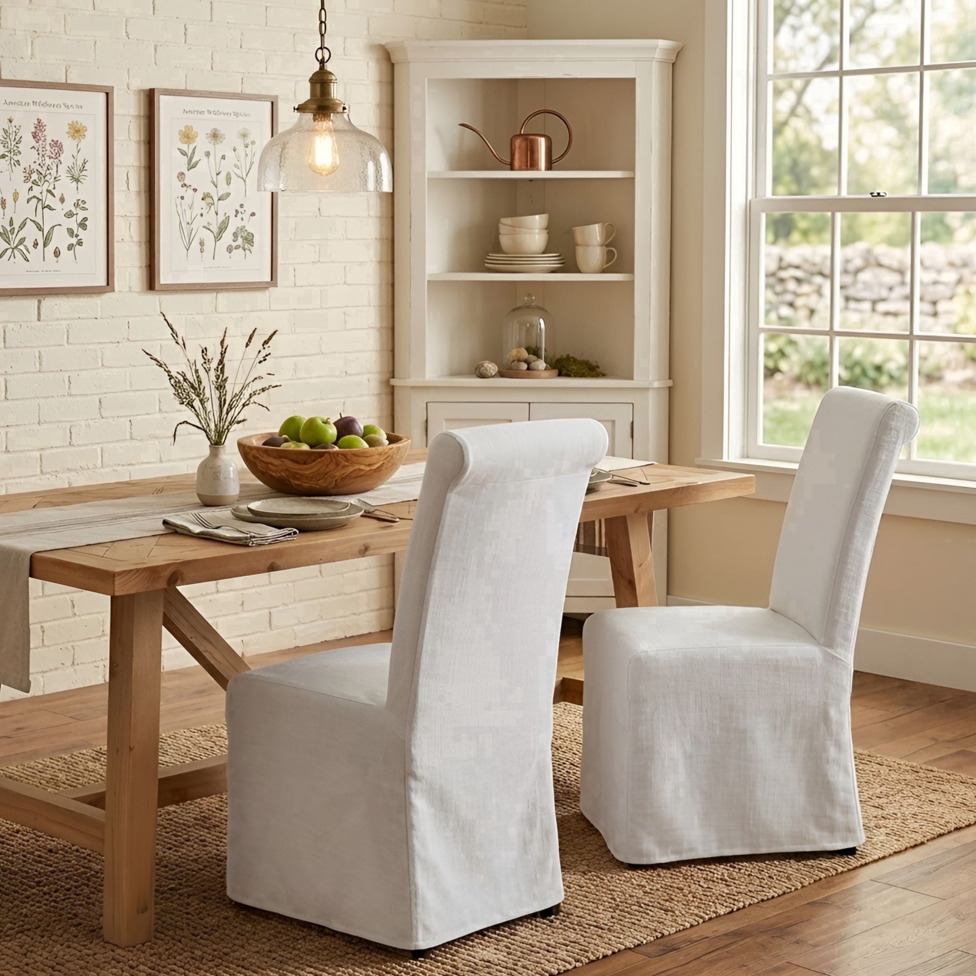 Dayalane Slipcovered Parsons Dining Chairs Set of 2, Modern Farmhouse ...