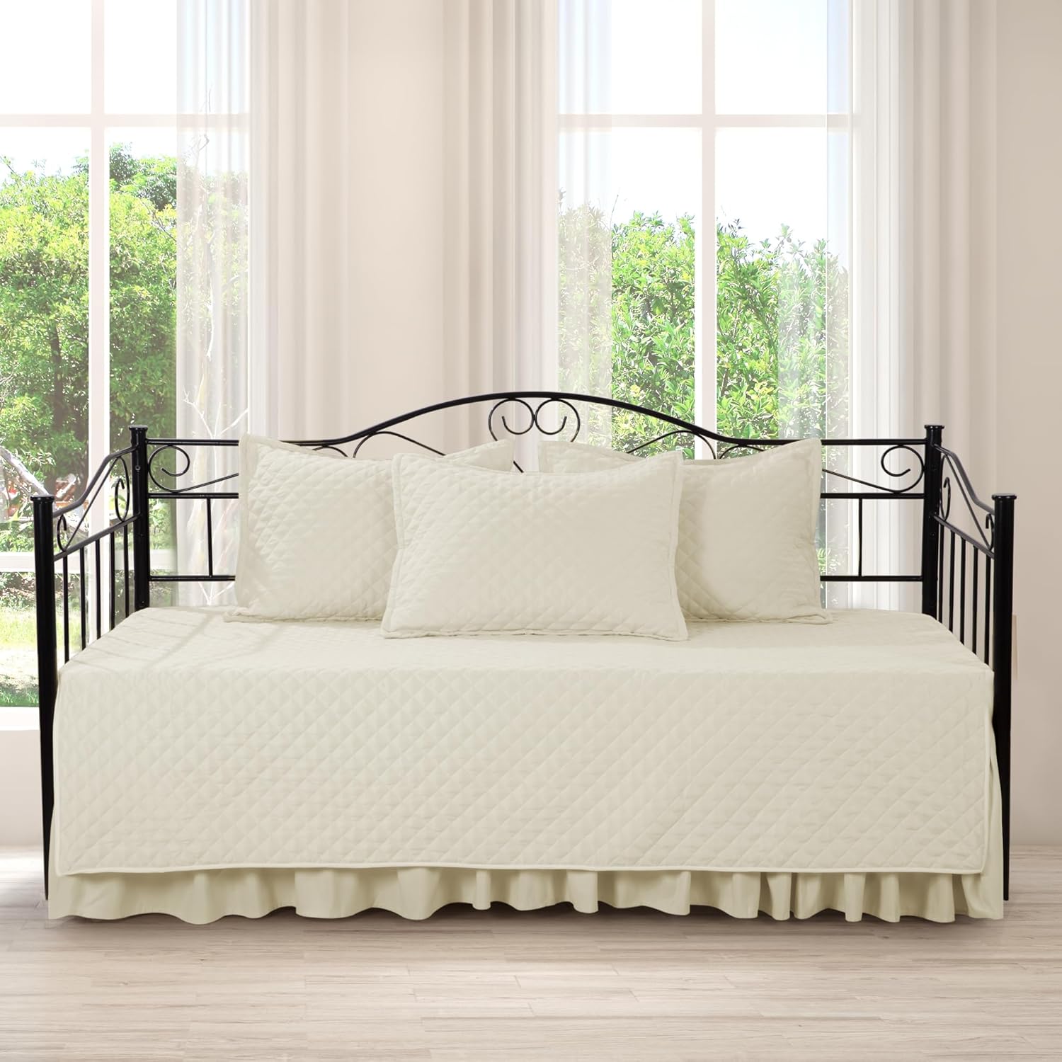 Daybed Covers Sets with Bedskirt for Twin Bed,5 Piece All Season Twin ...