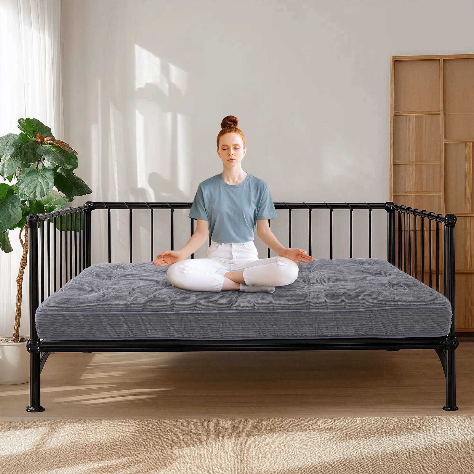 Daybed Futon Mattress 75"x39"x6" 5-Layer Foldable Thick Futons Sofa ...