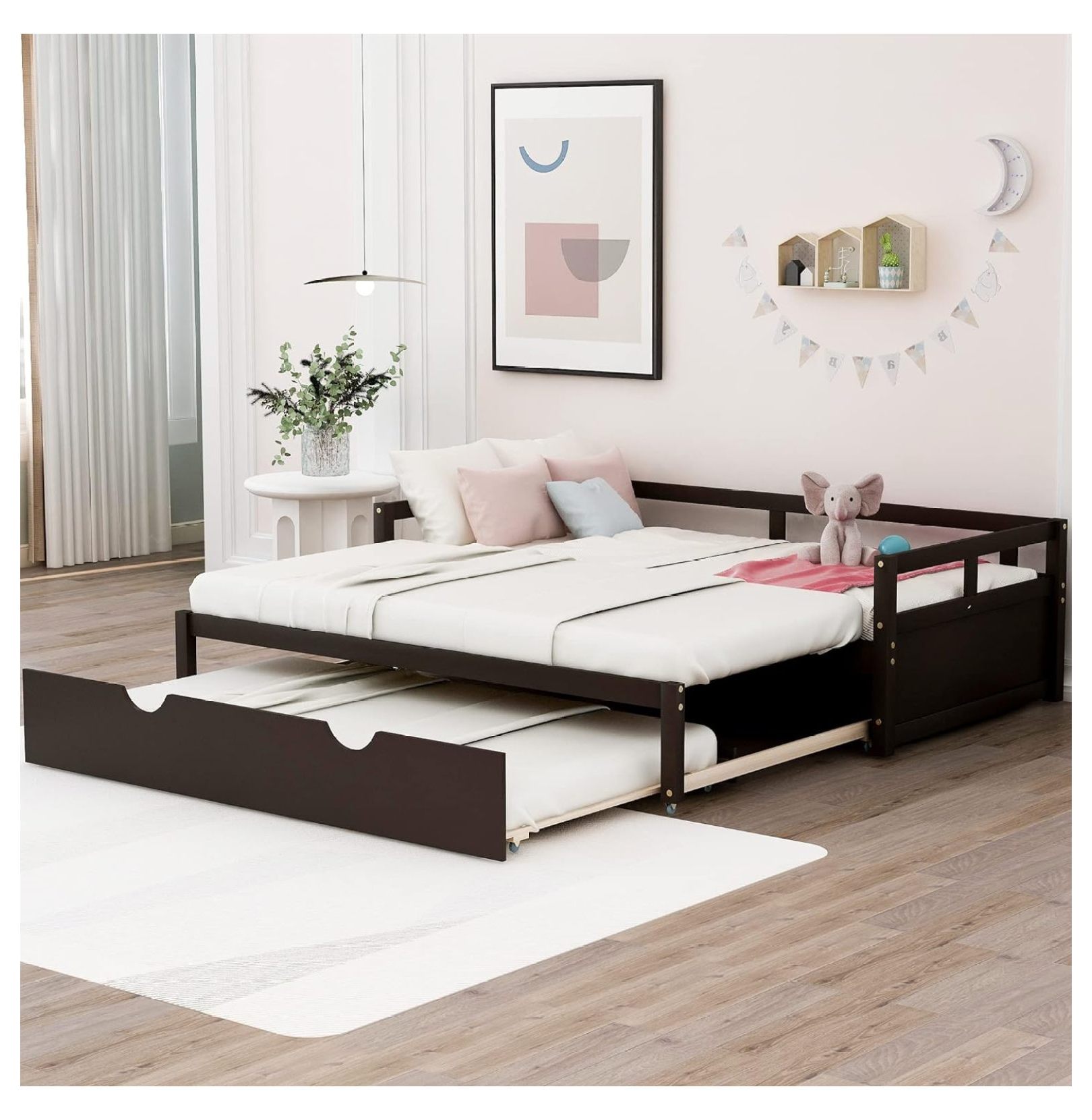 Daybed with Trundle, to King Design Sofa Bed, Wooden Extendable Bed ...