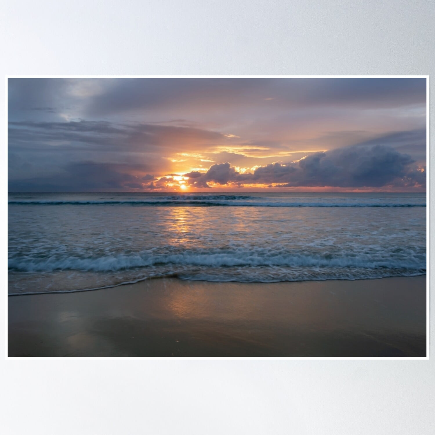 Daybreak At The Beach Poster Wall Art, Modern Wall Decor, 24x36 ...