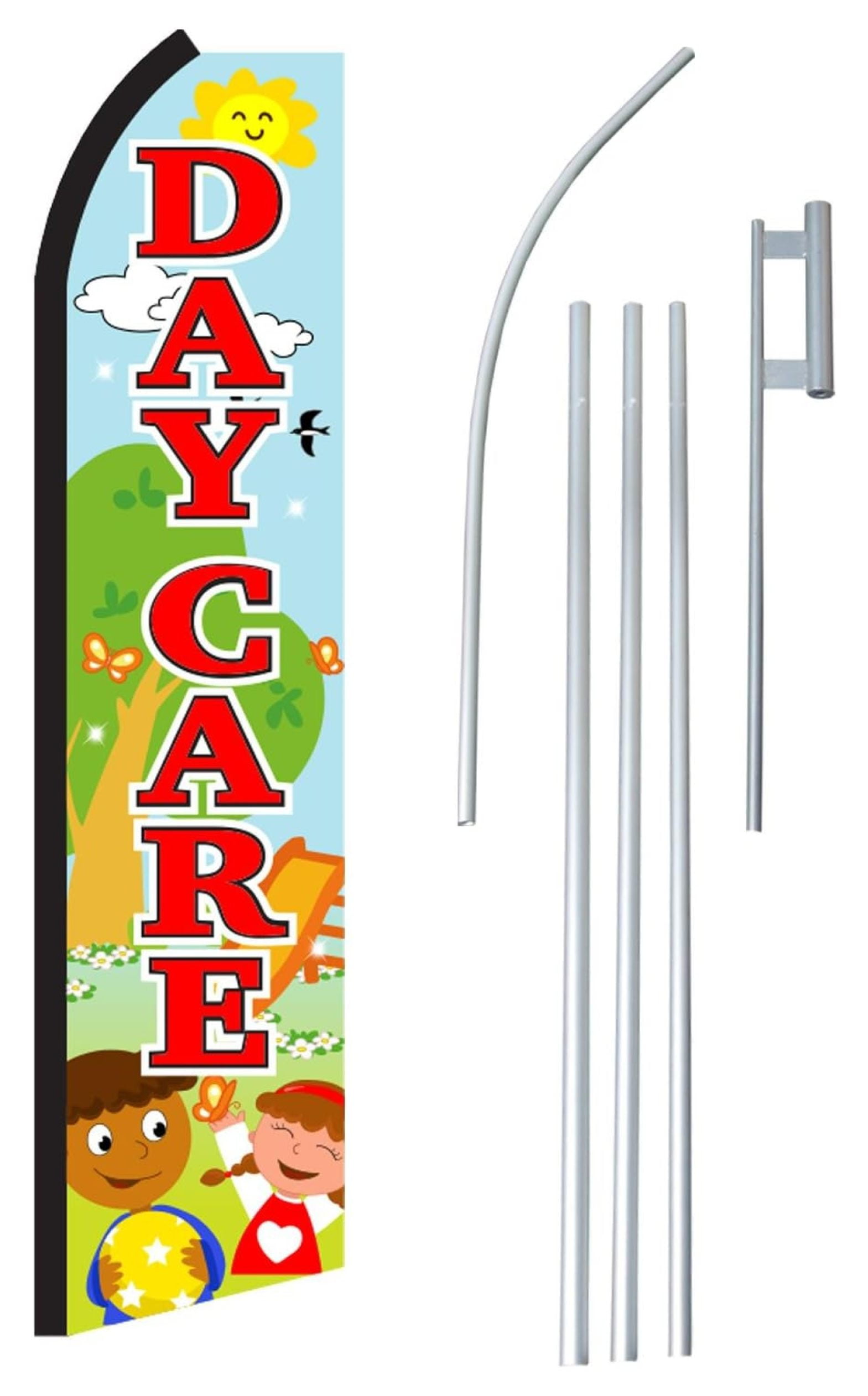 - "Daycare" Complete Flag Kit - Includes 12' Swooper Business Flag with ...