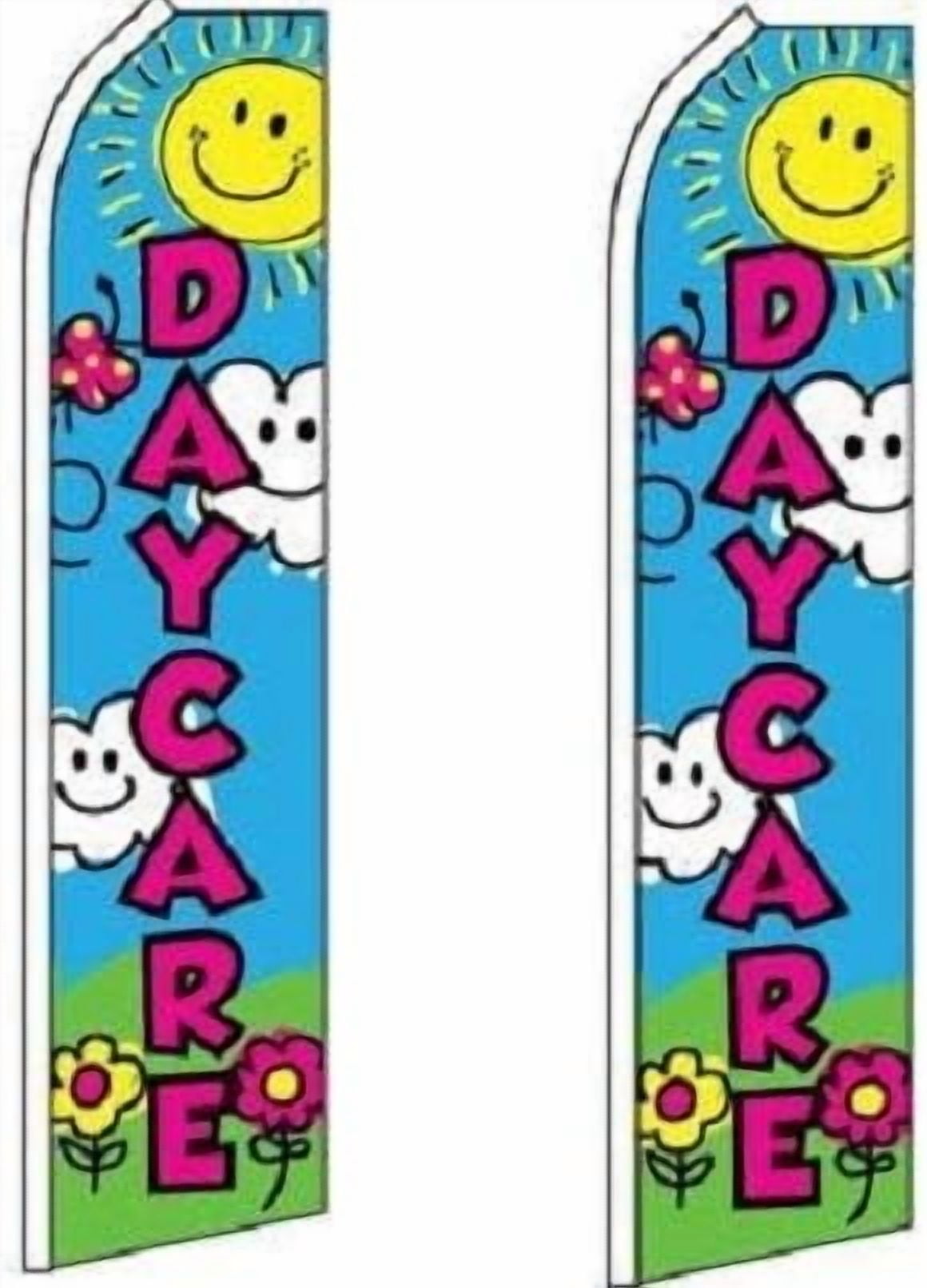 Daycare Flags – Pack of 2 | 2.5 ft x 11.5 ft Outdoor Advertising for ...