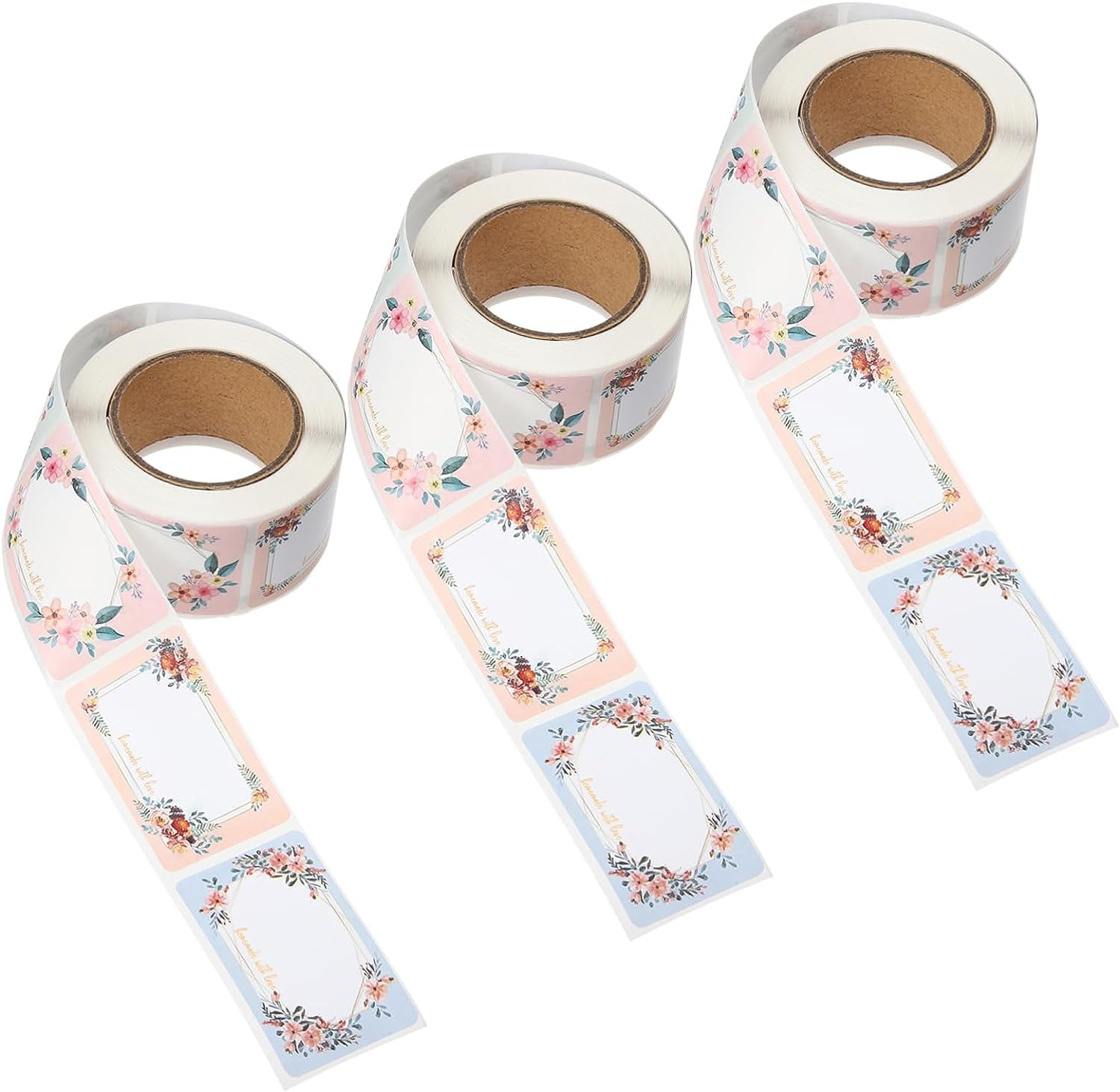 Daycare Labels 3 Rolls Blank Labels Stickers Floral Name Labels Bottle ...