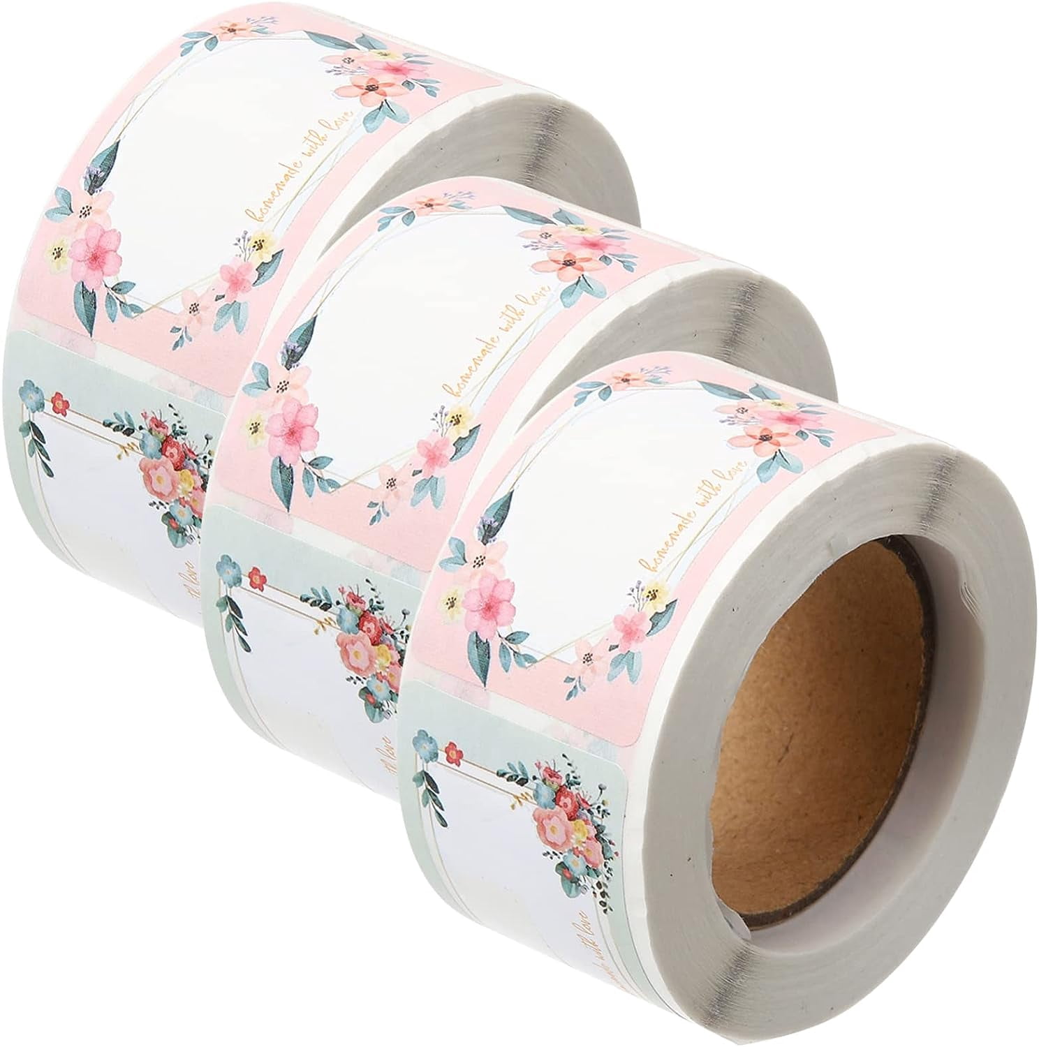 Daycare Labels 3 Rolls Blank Labels Stickers Floral Name Labels Bottle ...