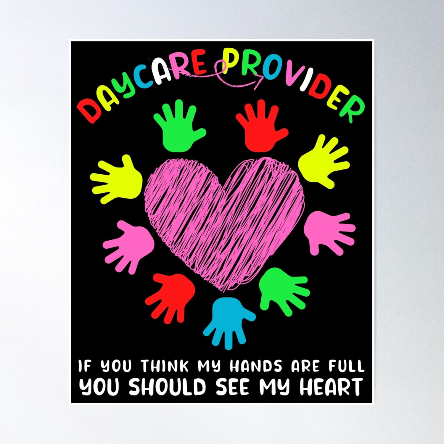 Daycare Provider Childcare Pre-K Teacher Appreciation Poster Wall Art ...
