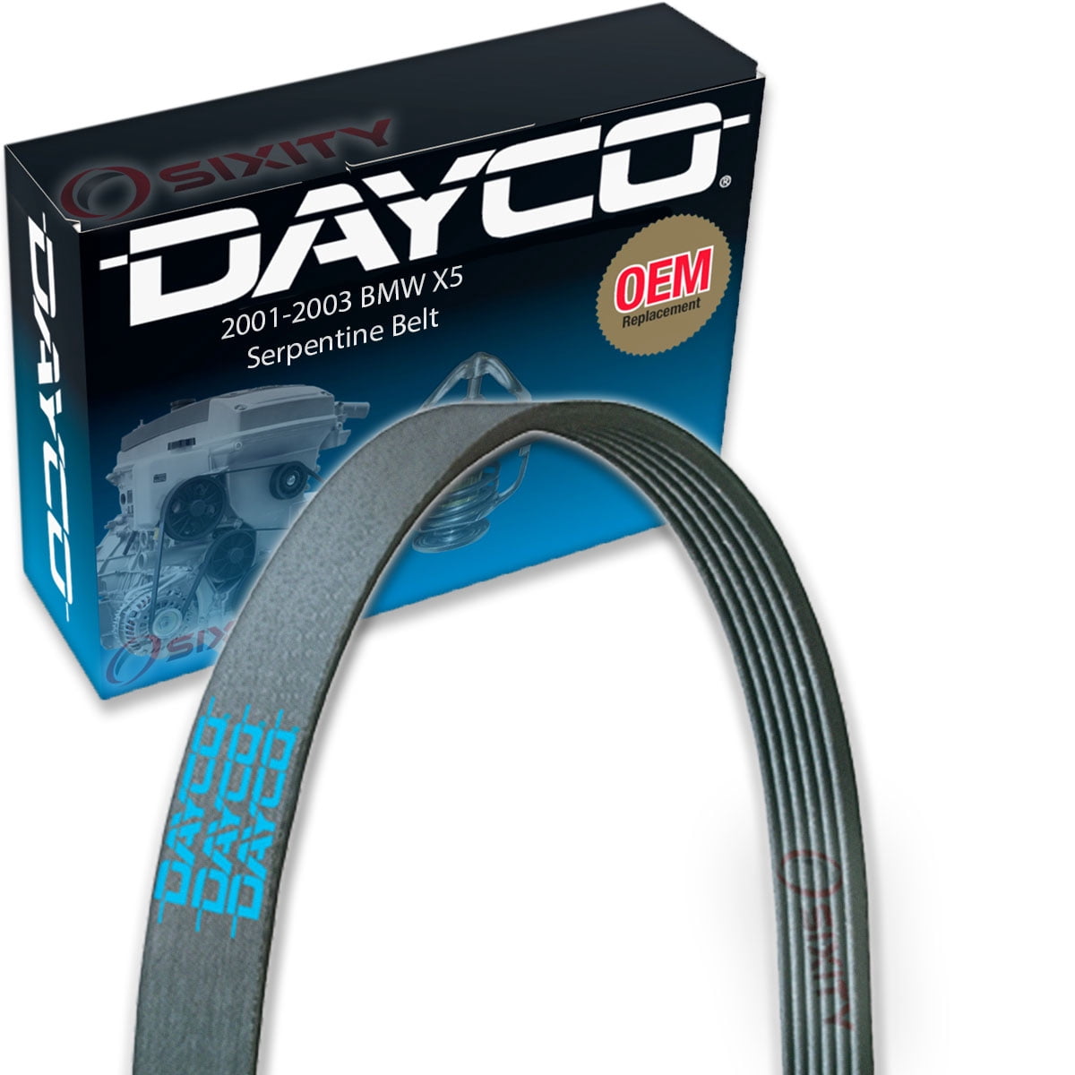 Dayco AC Tensioner Serpentine Belt compatible with BMW X5 4.4L 4.6L V8 ...