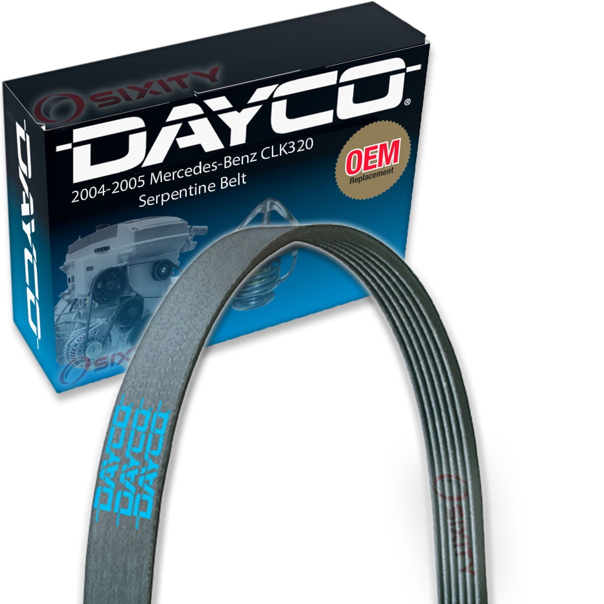 Dayco Main Drive Serpentine Belt compatible with Mercedes-Benz CLK320 ...
