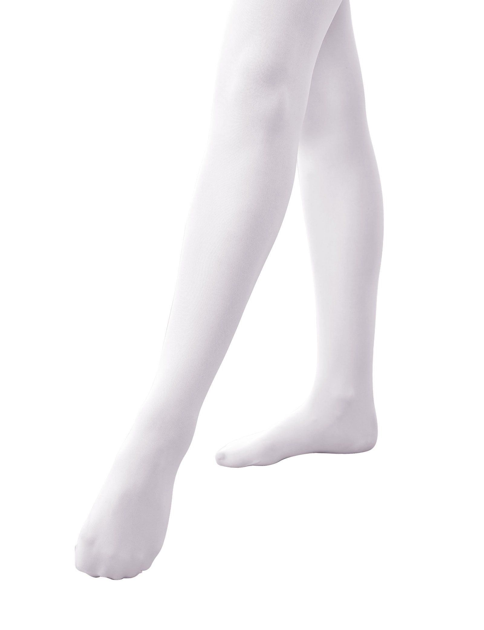 Daydance White Ballet Tights Ultra Soft Opaque Footed Dance Leggings For Girls One Pair