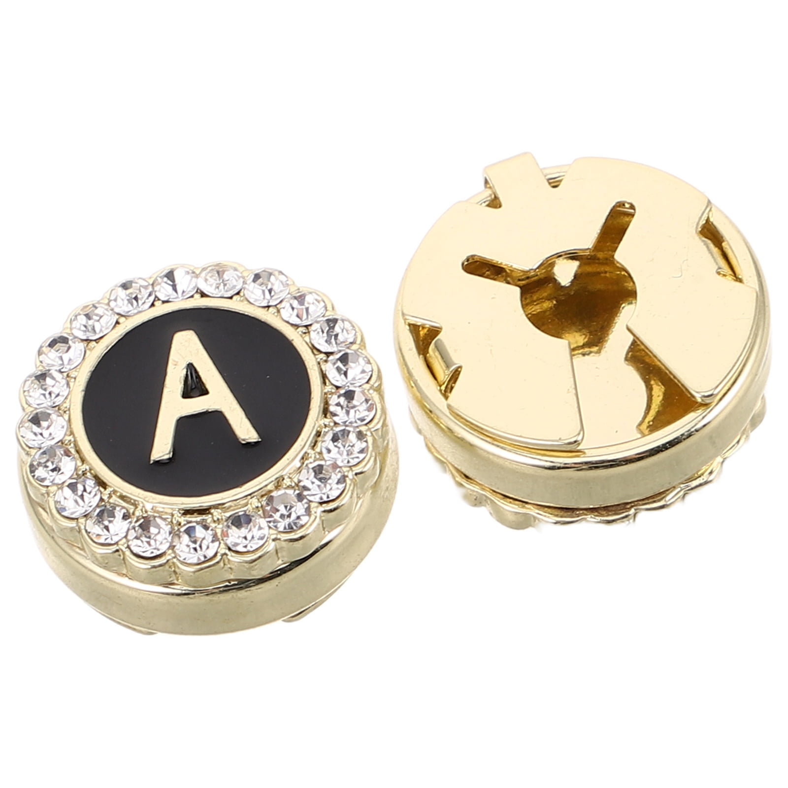 Dayesque 1 Pair Golden Plated Rhinestones Cufflinks Alphabet Cuff Links ...