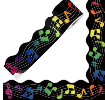 Dayesque 1 Roll Bulletin Board Border Sticker for Classroom Music Notes ...