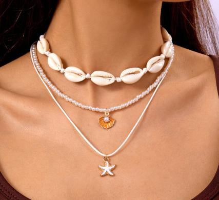 Dayesque 1 Set Boho Beaded Shell Necklace For Women Hawaiian Beach ...