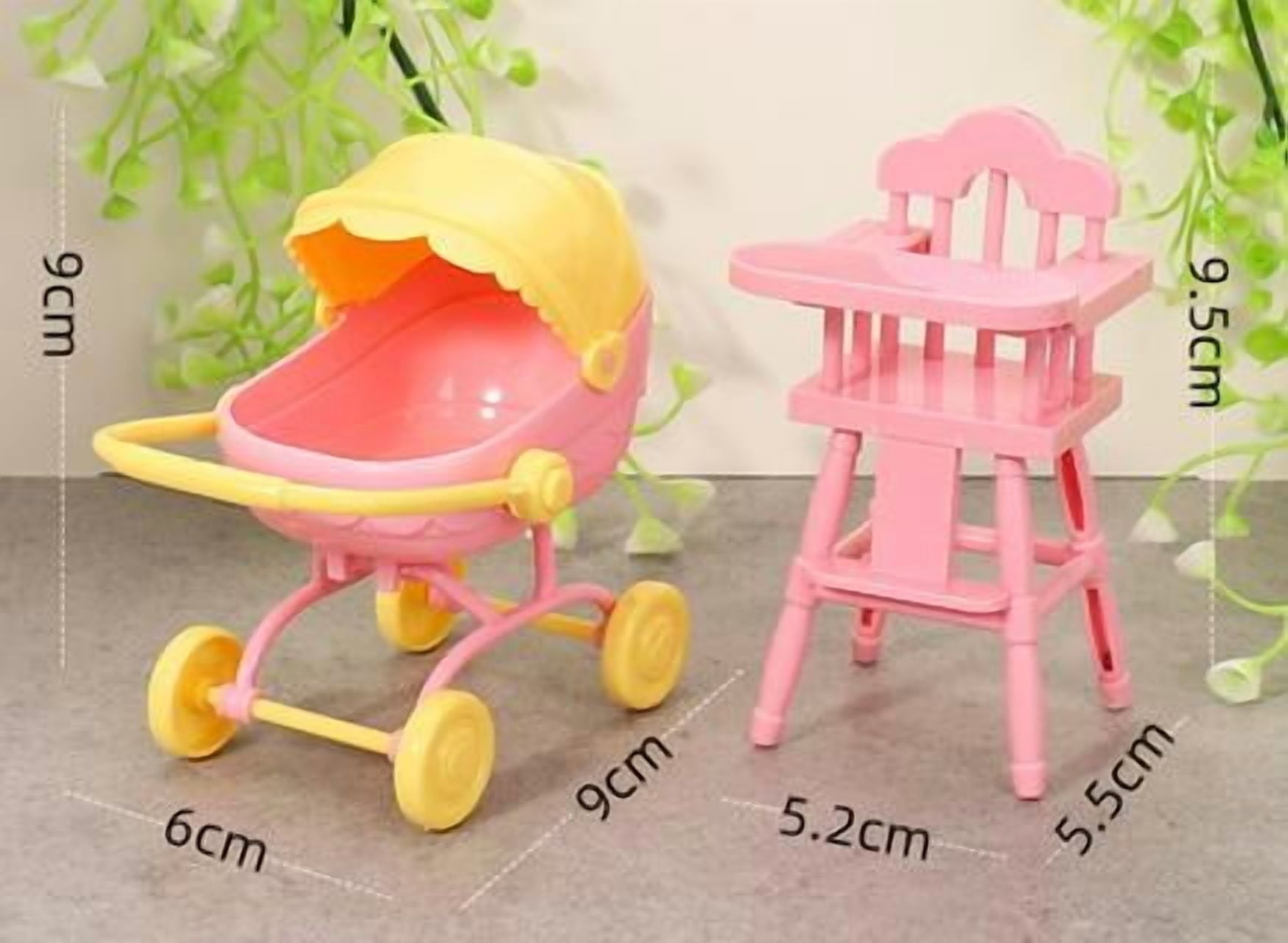 Dayesque 1 Set Miniature Doll Stroller For Dolls Realistic Toy Carriage ...