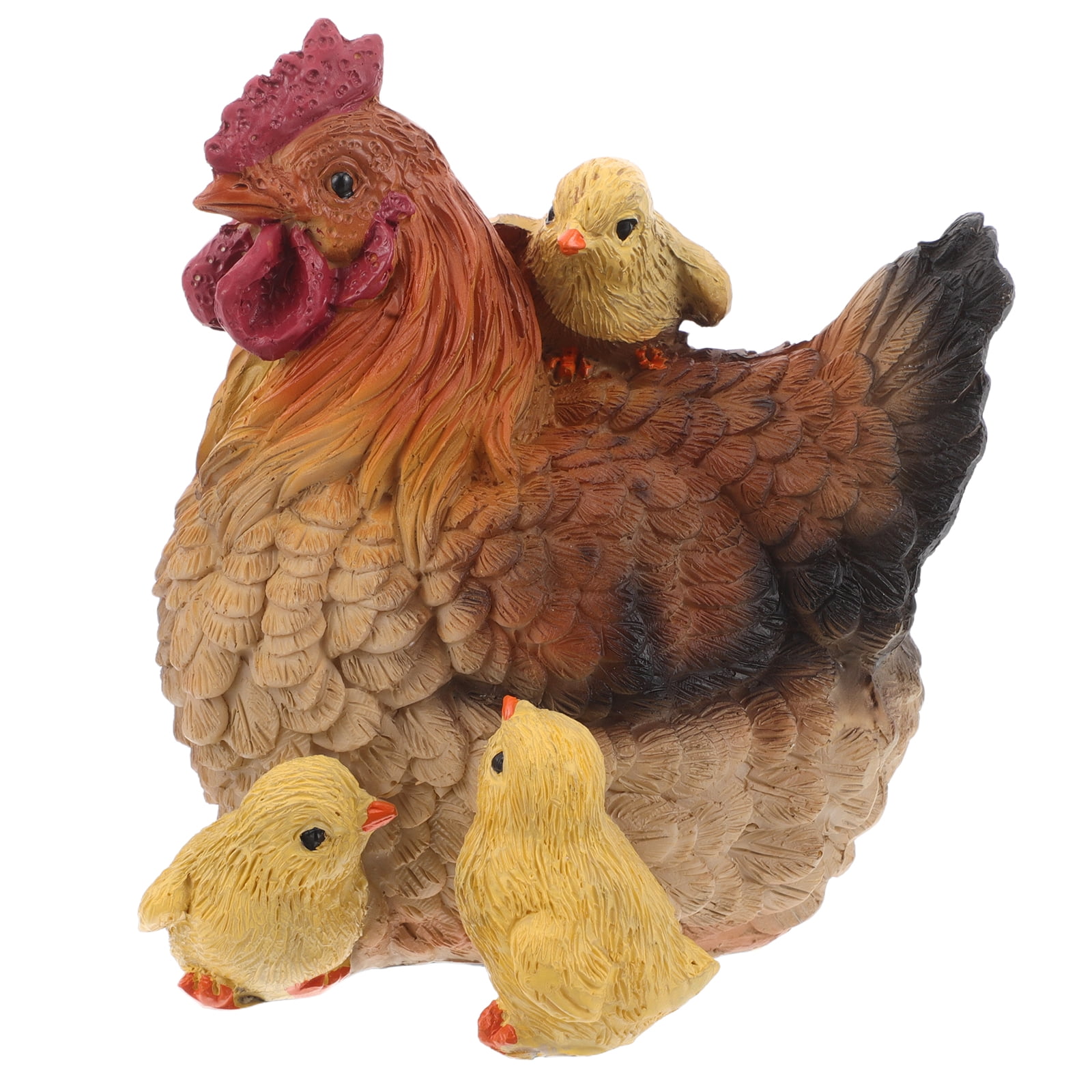 Dayesque 1 Set Of Decorative Resin Hen Statue Lifelike Chicken Figurine ...