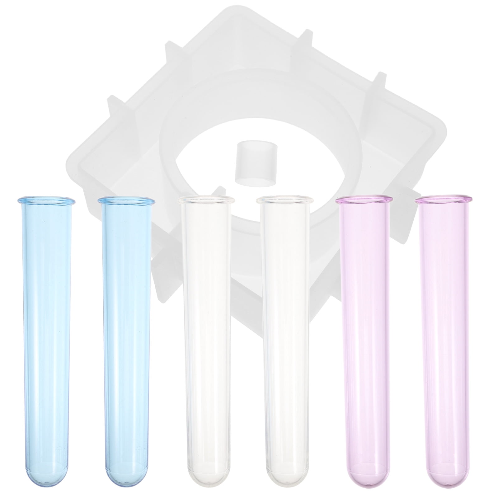 WEUVEB Test Tube Vase Mold Set, Assorted Color Silicone and Acrylic ...