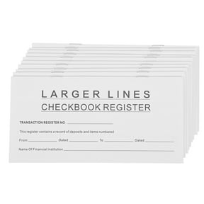 5 Pack Large Print Checkbook Transaction Register, Easy to Fit Inside ...