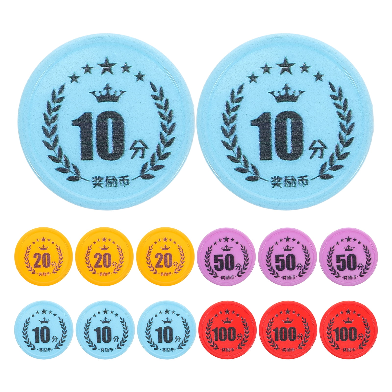 Dayesque 100pcs Plastic Poker Chips For Kids Behavior Rewards Game ...